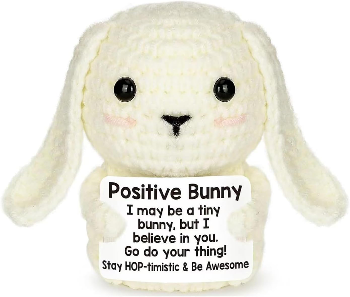 Onperpoe Emotional Support Rabbit, Handmade Knitted Positive Bunny with ...