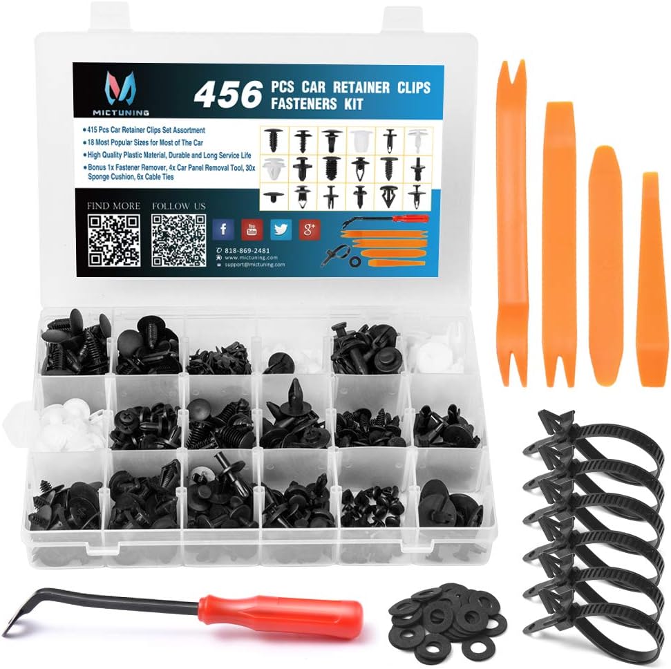 Amazon.com: MICTUNING 18 Most Popular Sizes 456 Pcs Car Retainer Clips ...