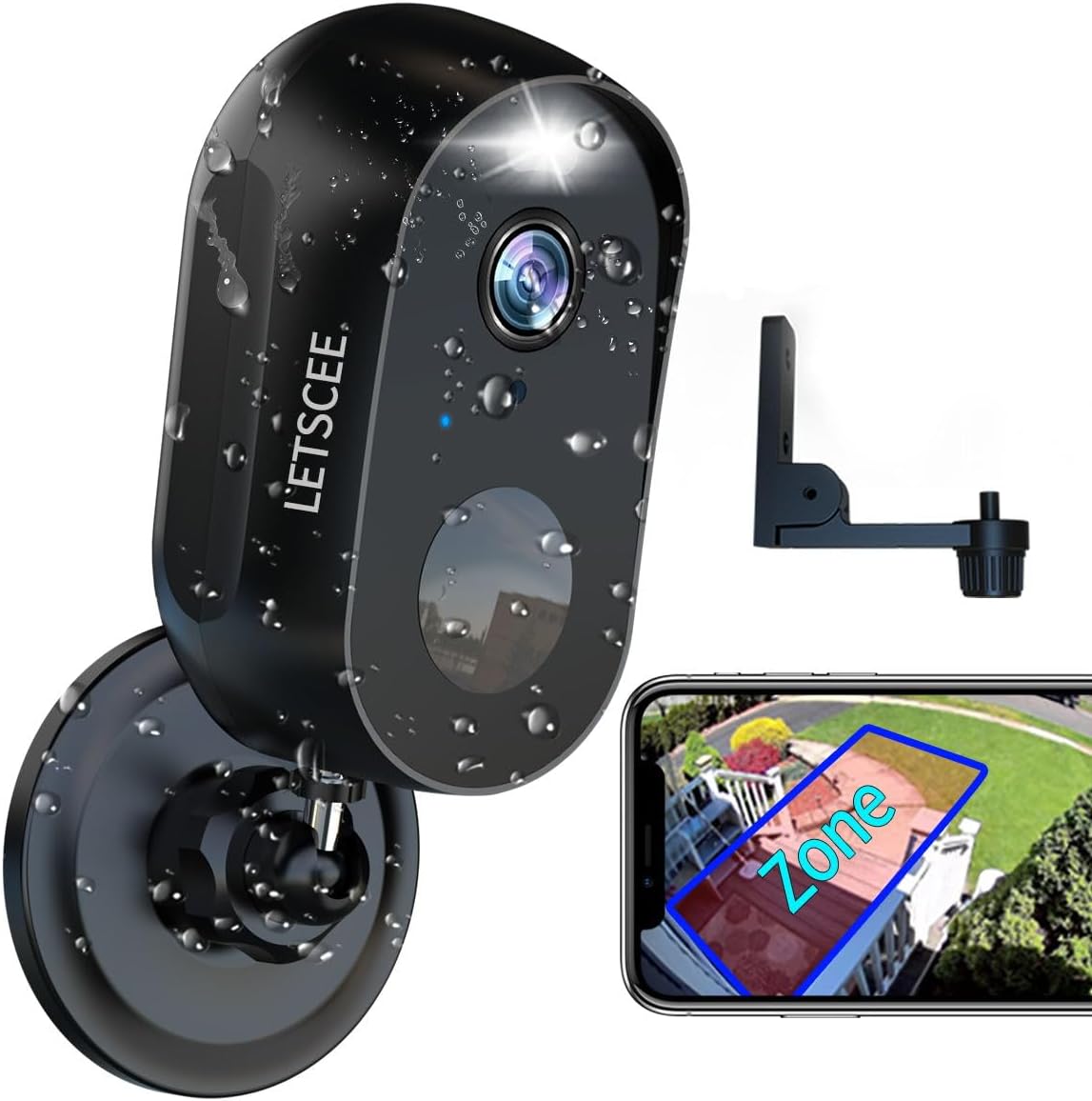 Amazon.com : LETSCEE Security Cameras Wireless Outdoor or Indoor,Alexa ...