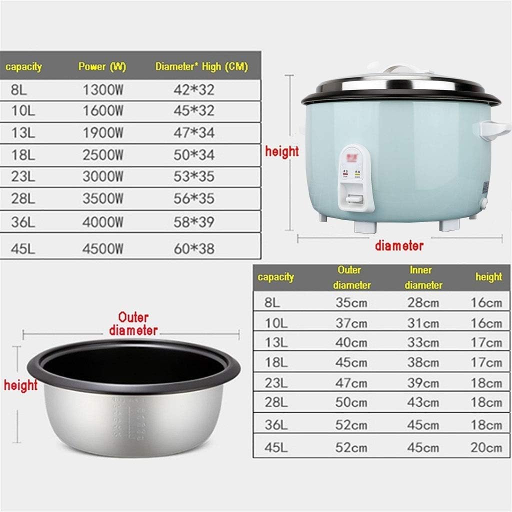 Commercial Rice Cooker, Large Capacity, 8-45L, Large Old Fashioned Rice ...