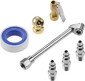 Air Chuck Set, 1/4" Closed Ball Air Chuck, 1/4" NPT Female Dual Head ...