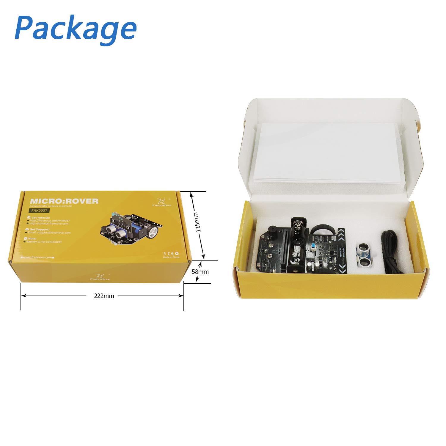 Freenove Micro:Rover Kit for BBC micro:bit (Not Contained, Work with V1 & V2), Obstacle ...