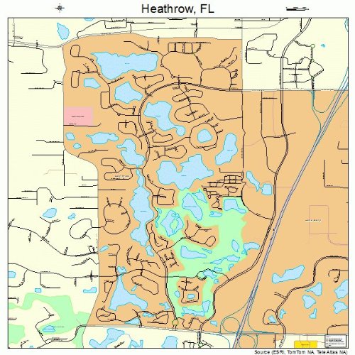 Large Street & Road Map of Heathrow, Florida FL - Printed poster size ...