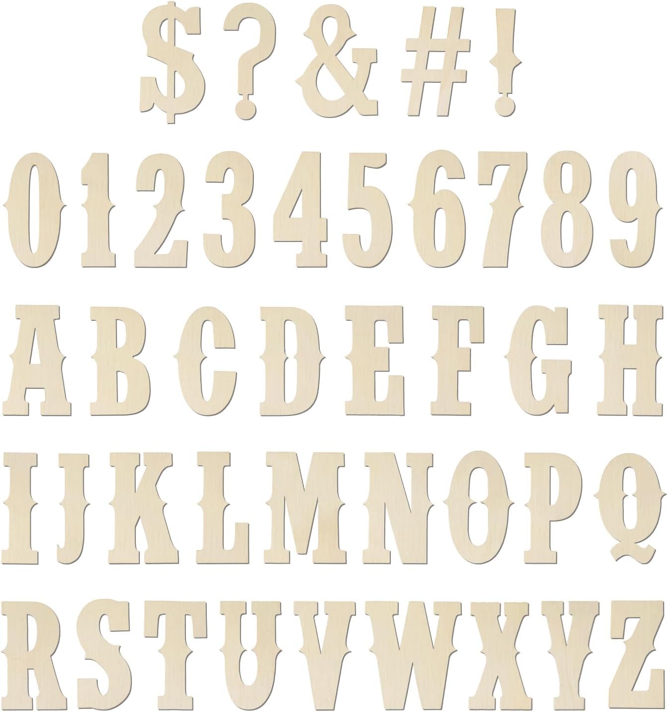 American Elm Wooden Letters 4 Inch for Crafts Unfinished Wood Alphabet ...