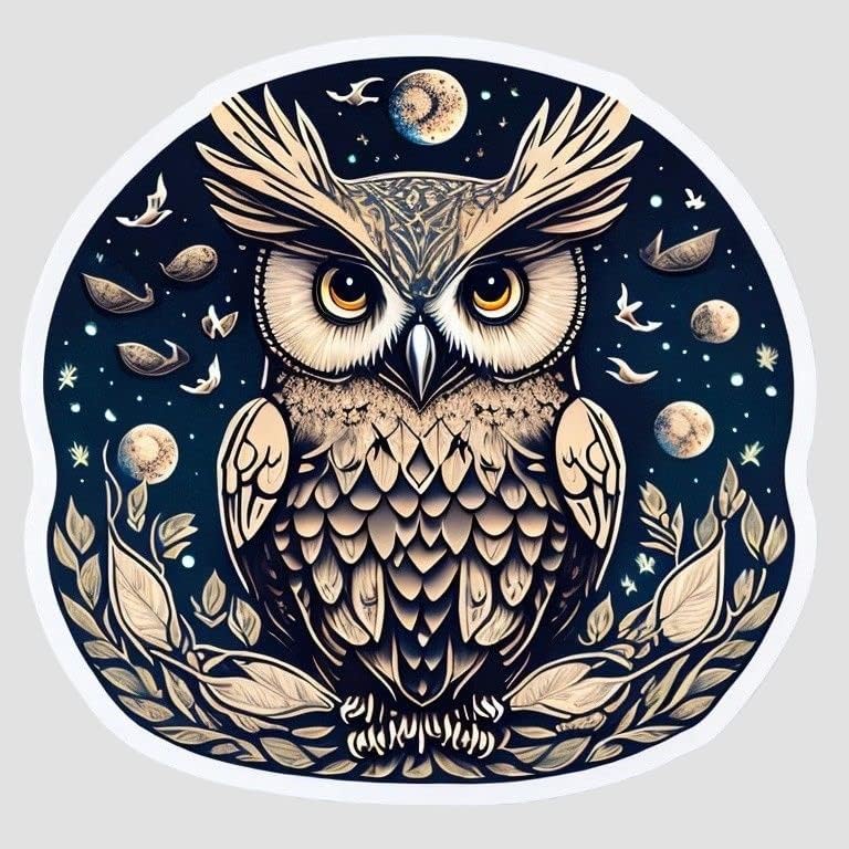 Amazon.com - Owl Art- Sticker | Vinyl | Decal for Car Bumper, Window ...