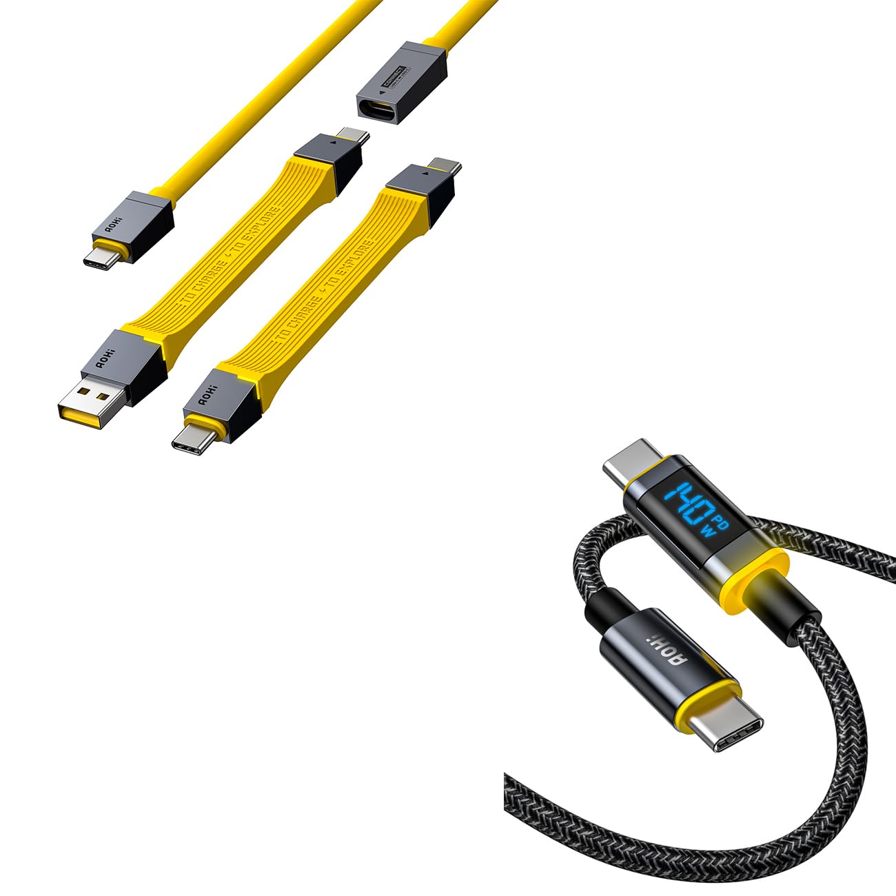 Amazon.com: AOHI Cable USB C a USB C de 140 W con pantalla The Future 4 ...