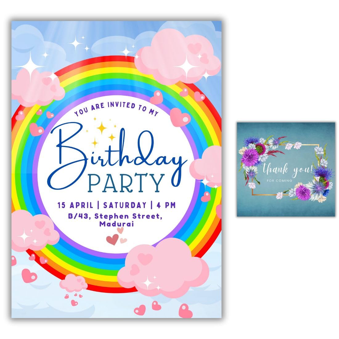 AanyaCentric Birthday Party Invitation, Return Gift Sticky Labels ...