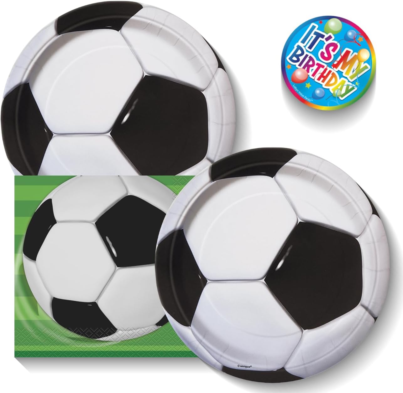 Amazon.com: Lobyn Value Packs Soccer Birthday Party Plates and Napkins ...
