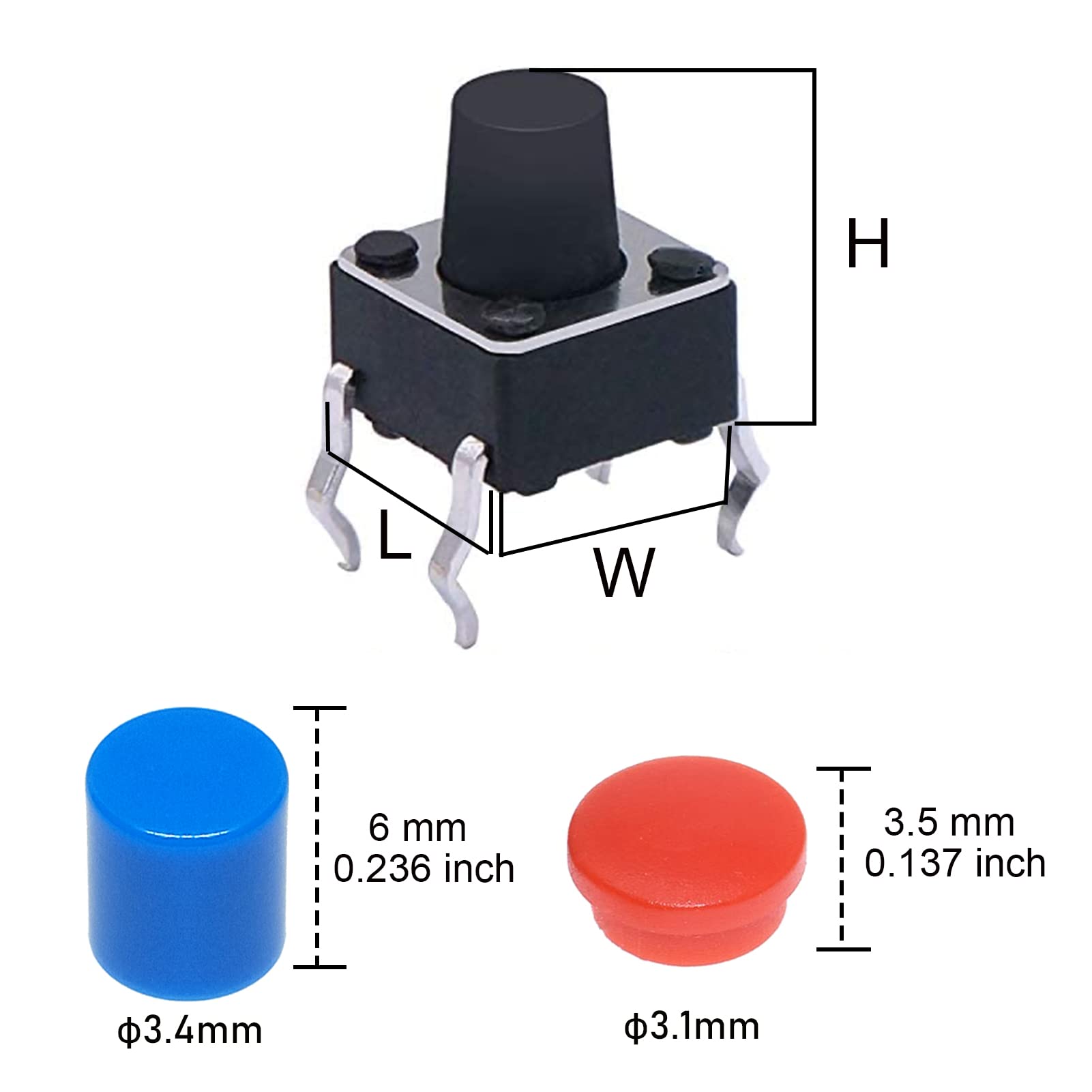 Snapklik.com : 12 Values 240pcs Momentary Tactile Push Button Switch ...
