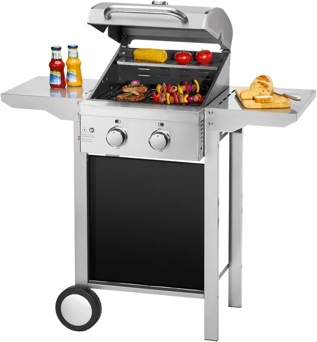 ProfiCook® Gasgrill | Grill mit 2 Brennern aus Edelstahl | Stabile ...