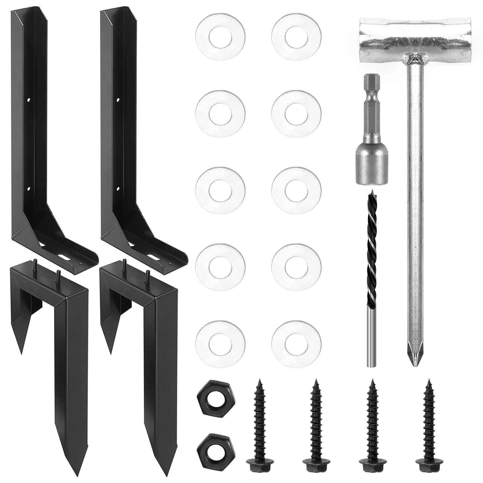 Snapklik.com : 2 Fence Post Repair Kit Heavy Duty Fence Post Anchors ...
