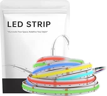 Amazon.com: Rgbw Cob Led Strip Light 5 Wires, 16.4ft 12mm Cuttable ...
