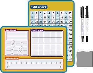 Amazon.com : 2-Pack Addition/Subtraction & 120 Chart Small Double-Sided ...