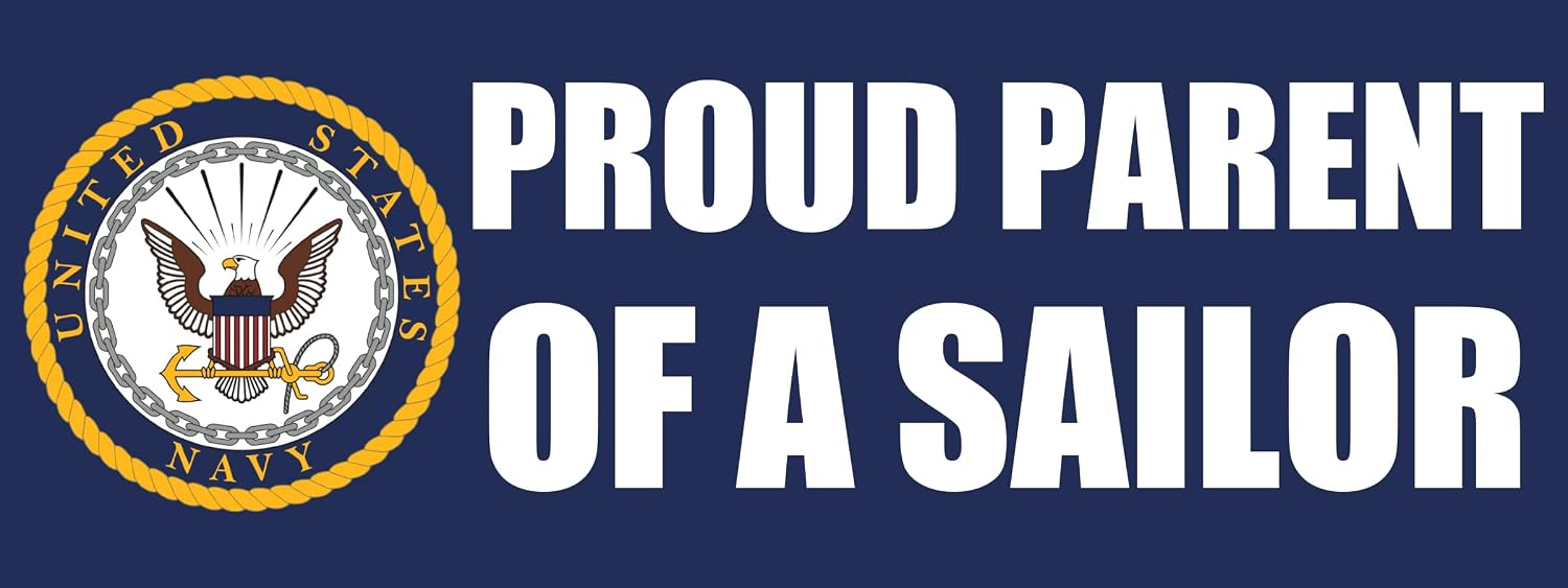 Amazon.com - Proud Parent of A Sailor Bumper Sticker (Navy Naval Vinyl ...