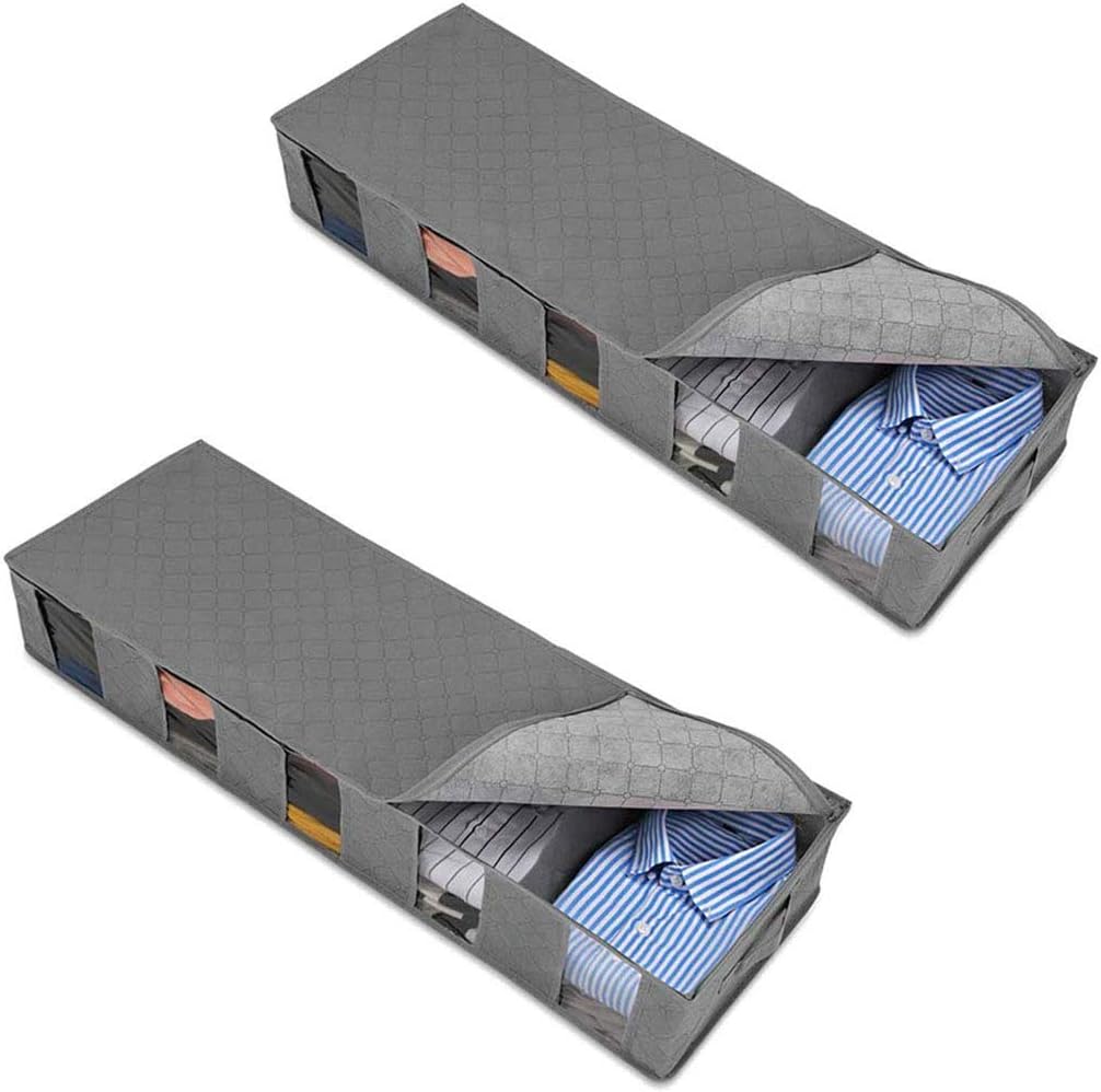 Amazon.com: Apstour Under Bed Clothes Organizer Large Adjustable ...