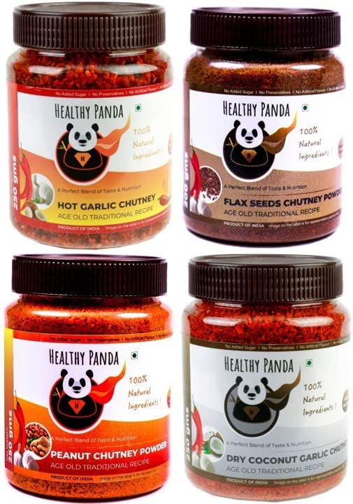 HEALTHY PANDA (125 GMS X 4) - Chutney Combo - Hot Garlic Chutney ...