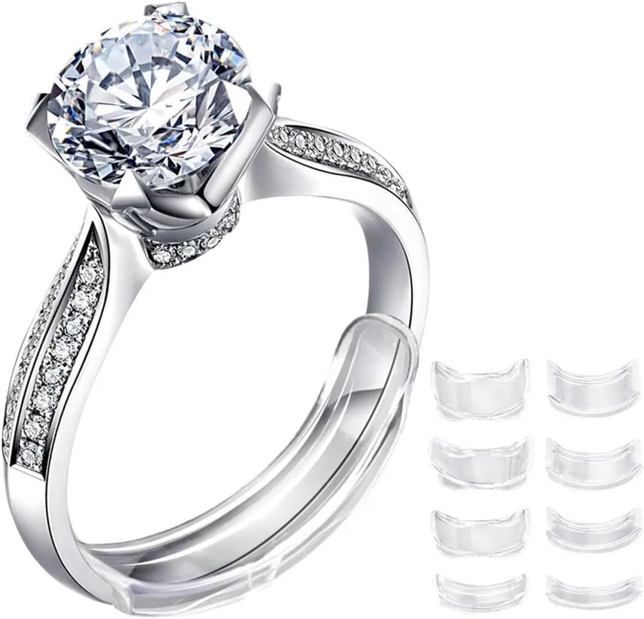 8pcs Invisible Ring Size Adjuster for Loose Rings Adjustment Guard ...