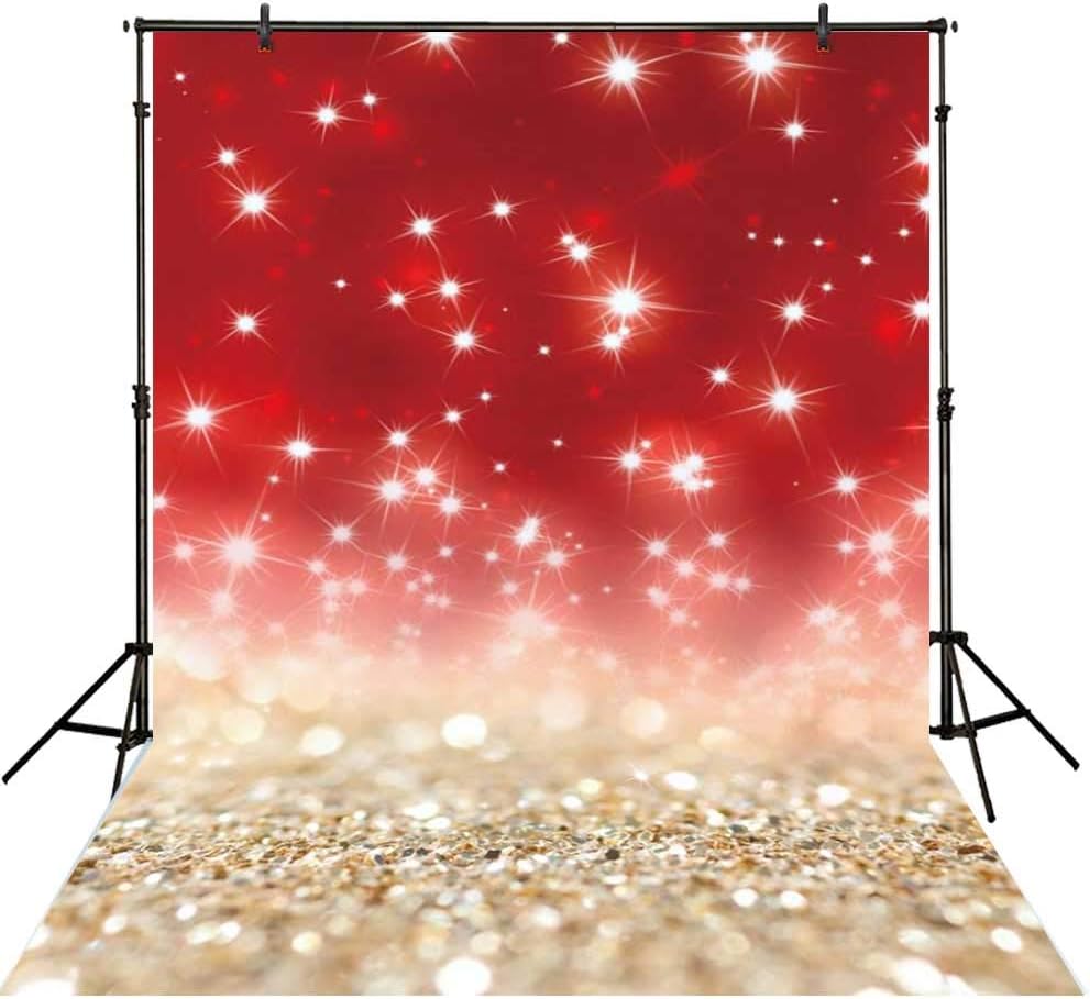 Amazon.com : LYCGS 7X5FT Red Glitter Backdrop Birthday Backdrop Gold ...