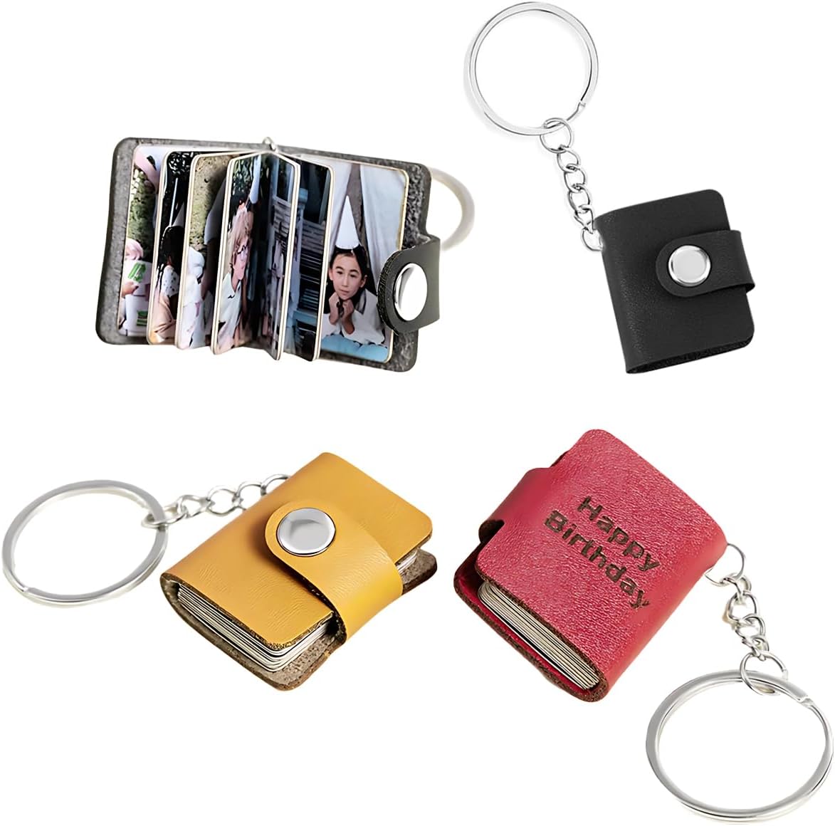 Personalized Memory Photo Keyring Mini Scrapbook Keychain Custom Photo ...