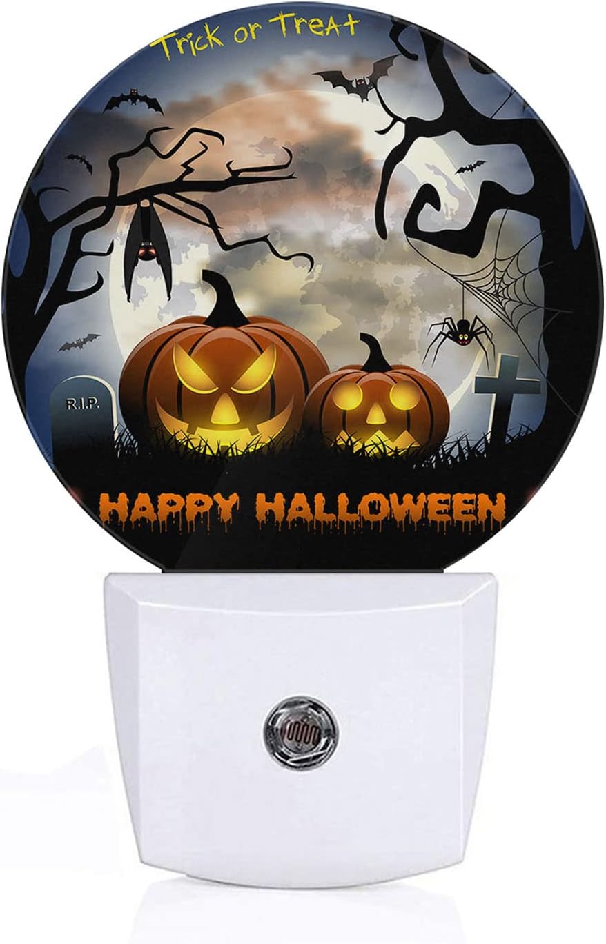 Axayaz Happy Halloween Night Light Plug Into Wall Pumpkin Spider Bats ...