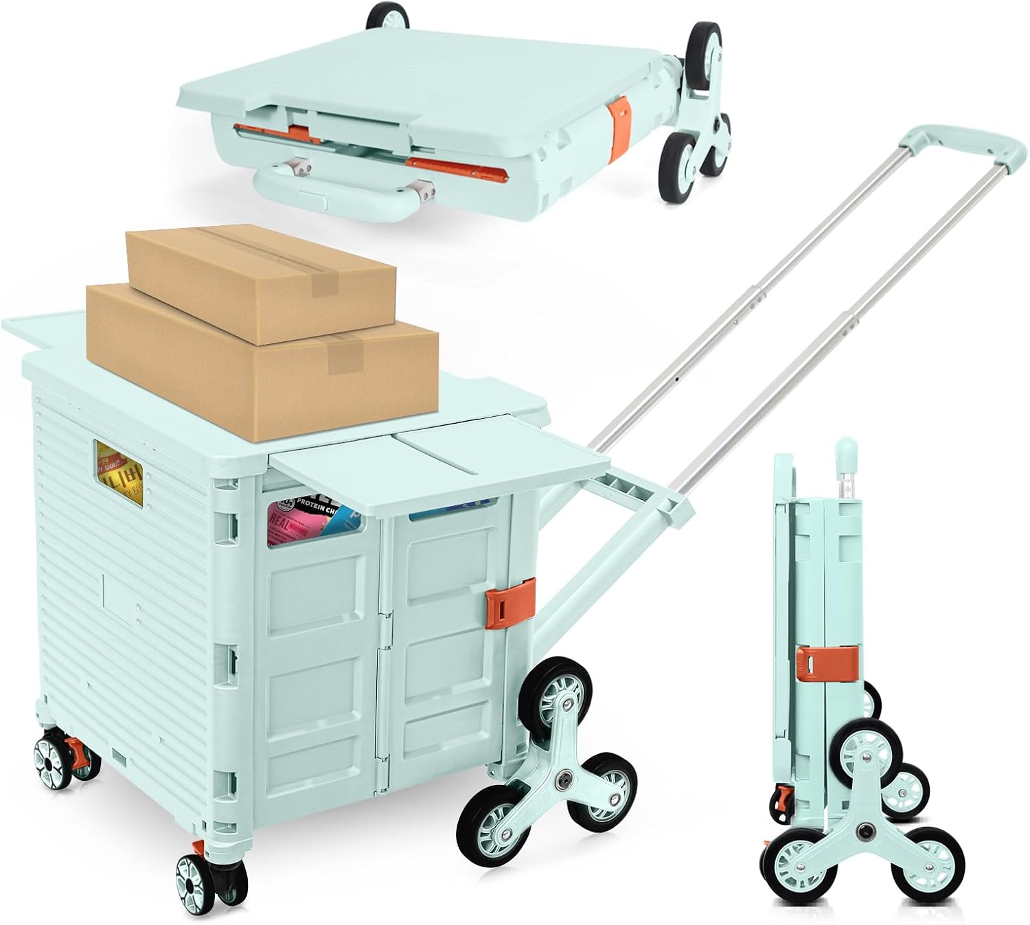 Amazon.com: Foldable Utility Cart with Stair Climbing Wheels ...