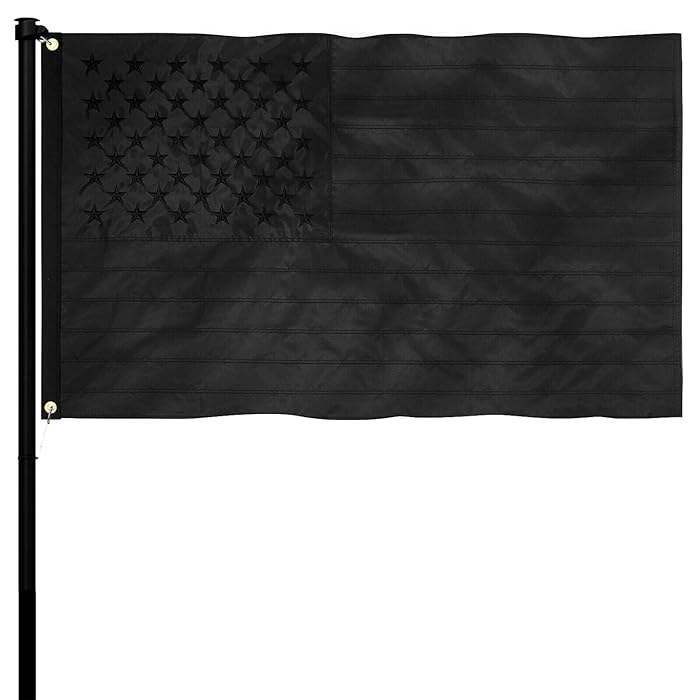 Buy Black American Flags, 3x5 Ft All Black American Flags with Sewn ...