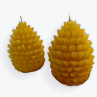 Beeswax Pine Cone-Shaped Organic Candles (Set of Two) : Amazon.co.uk ...
