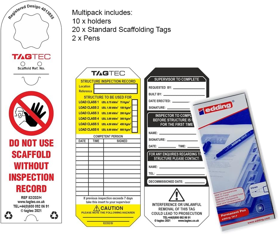 Scaffolding Inspection Tags, Safety Tags for Scaffolding, Scaffolding ...