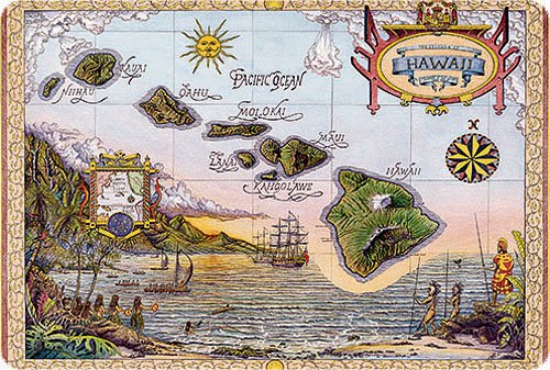 Hawaiian Vintage Postcards Pack of 30 - Map of Old Hawaii by Steve ...