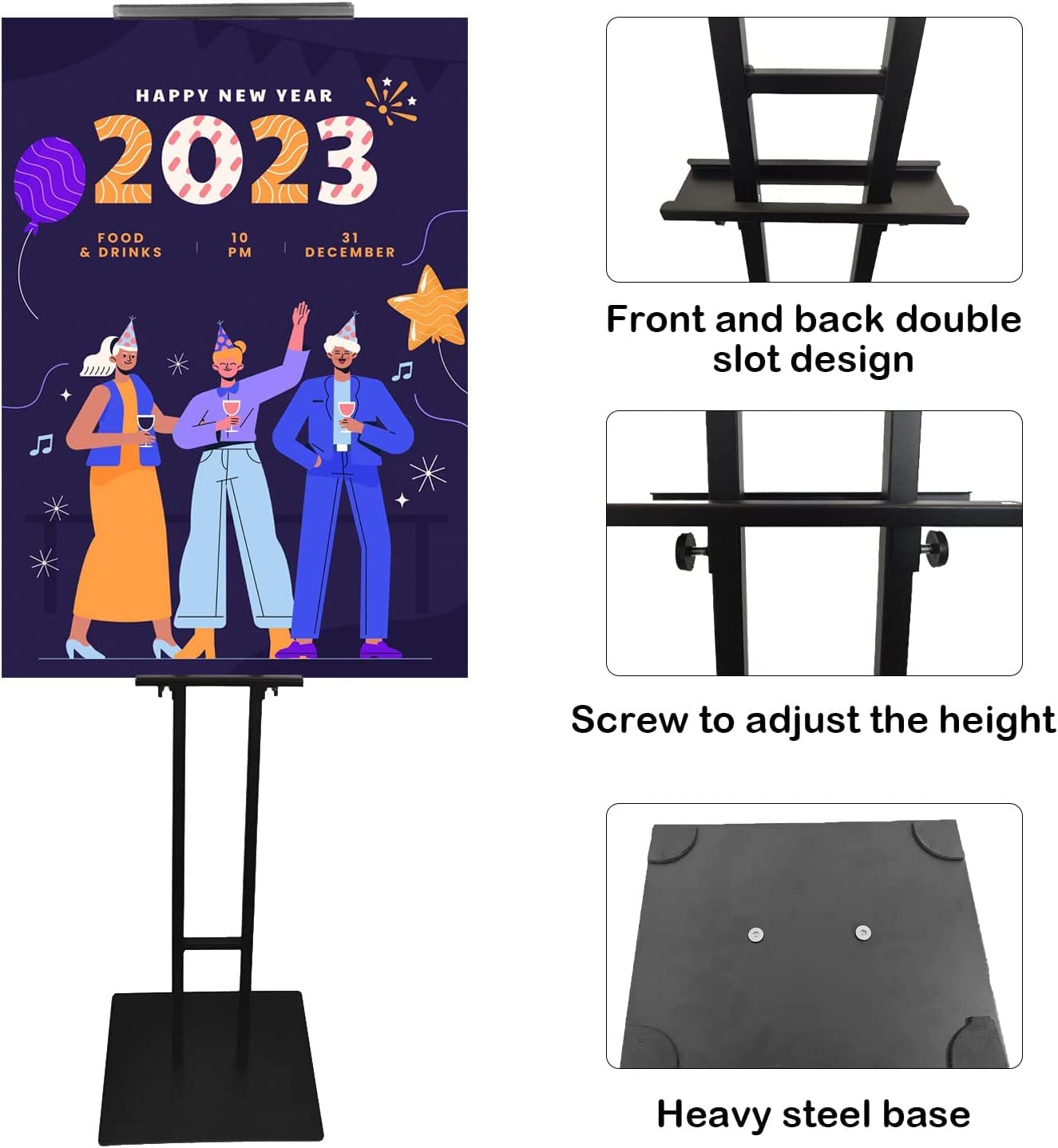 Welcome Sign Stand Sidewalk Sign Holders Adjustable Double-Sided Poster ...