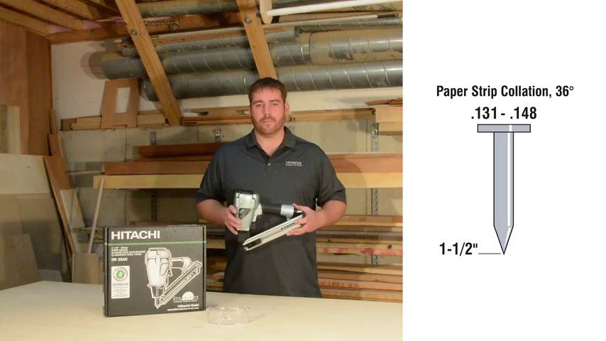 Watch Hitachi NR38AK Positive Placement Metal Connector Nailer, 1-1/2 ...