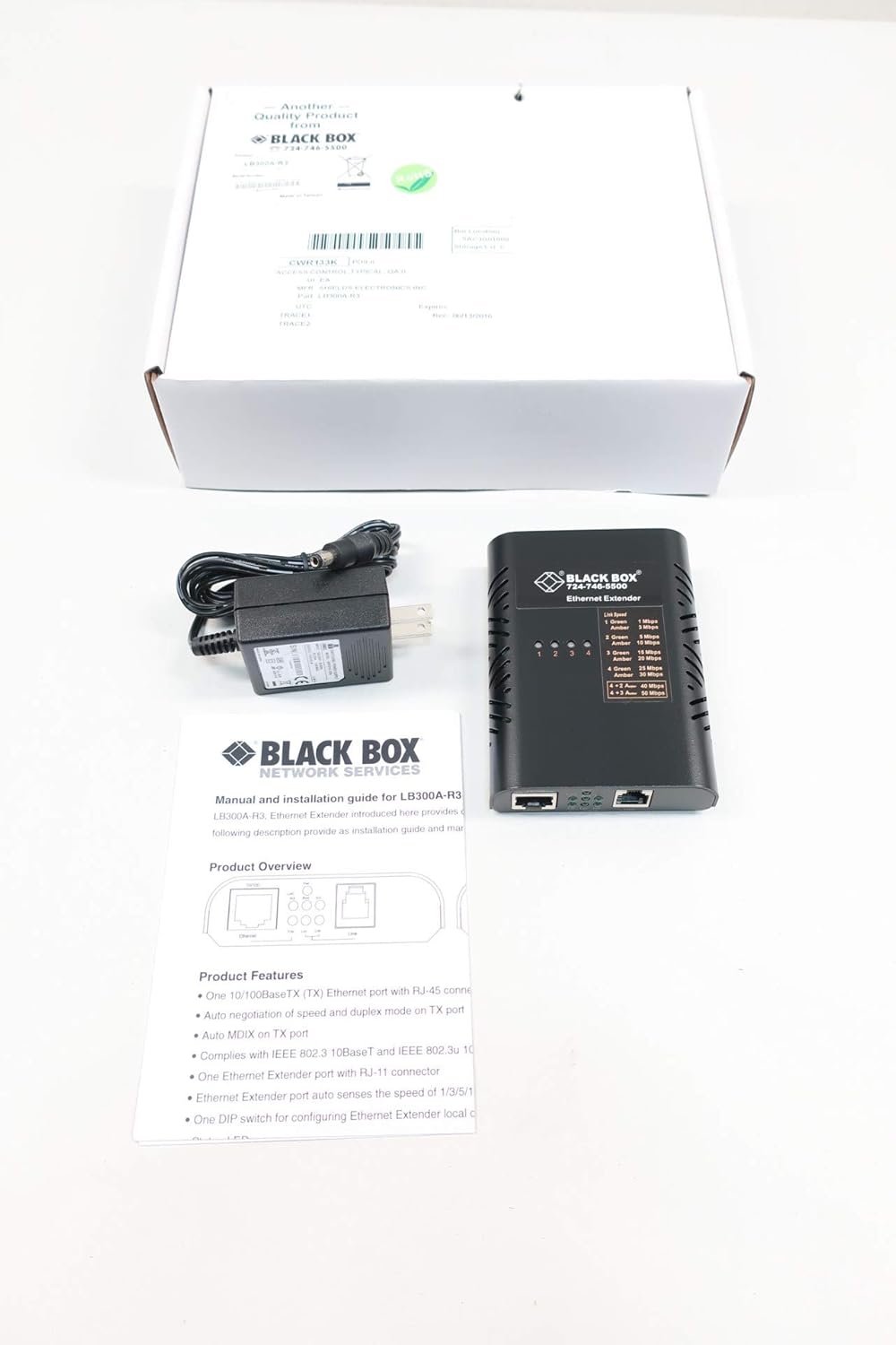 Amazon.com: Black Box Corp 10/100TX ENET Extender Over LB300A-R3 ...