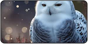 Snowy Owl Desk Mat – Vibrant Arctic Tundra & Northern Boreal Forests ...
