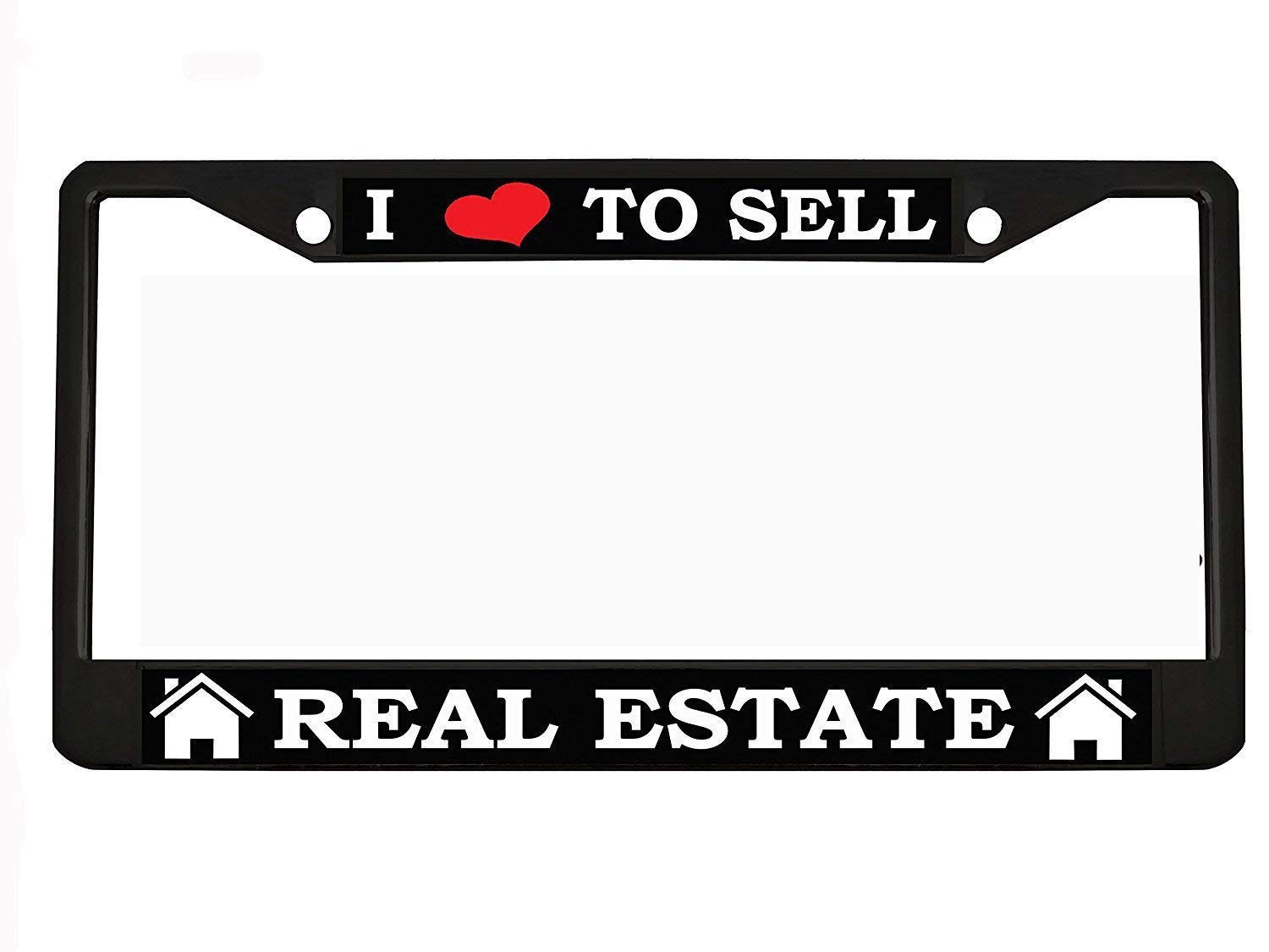 Amazon.com: I Love to Sell Real Estate Black Metal Auto License Plate ...