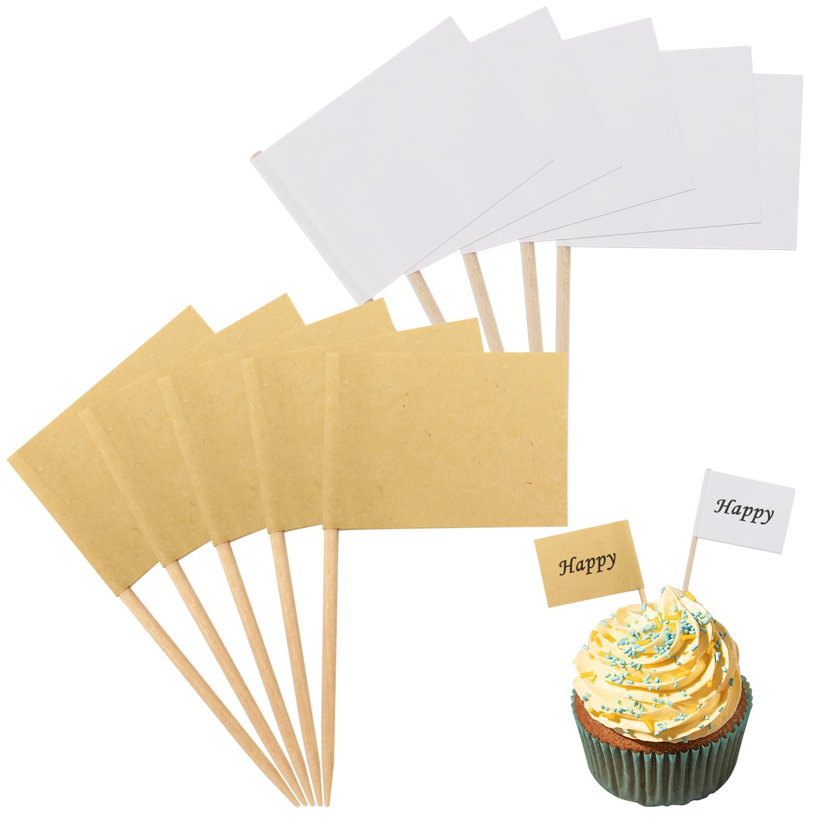 100pcs Food Labels For Party Buffet Blank Toothpick Flags Cocktail ...