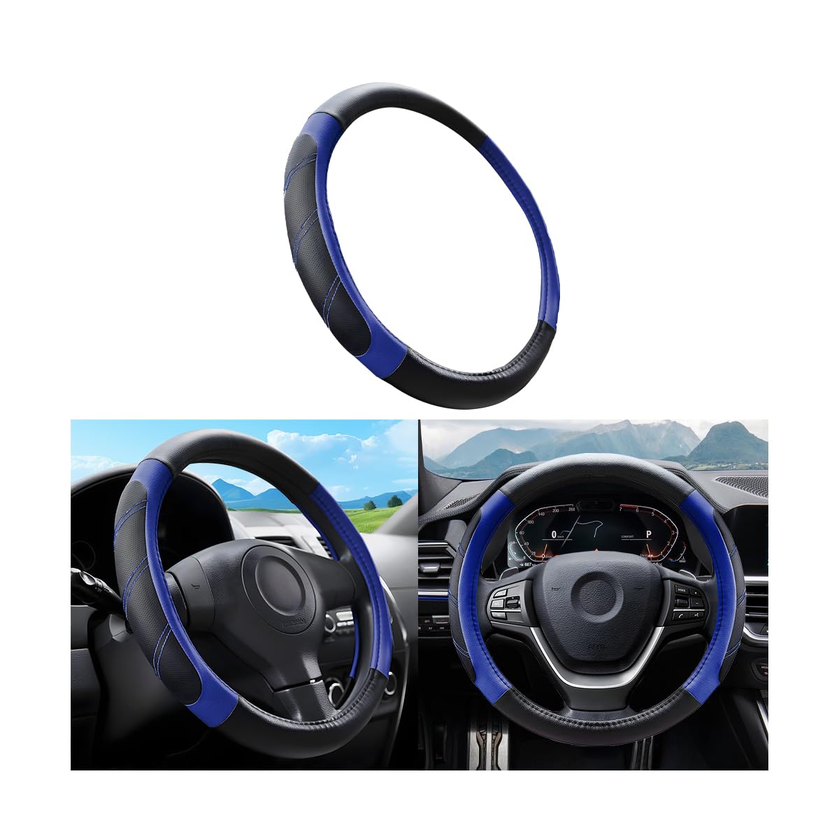 Amazon.com: Mandark Car Steering Wheel Cover, Elastic Sport Leather ...