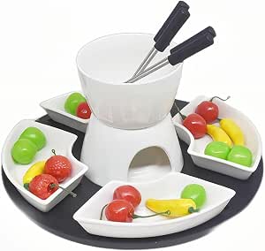 Amazon.com: Ceramic Fondue Set - Ceramic Chocolate Fondue Set, 4 ...