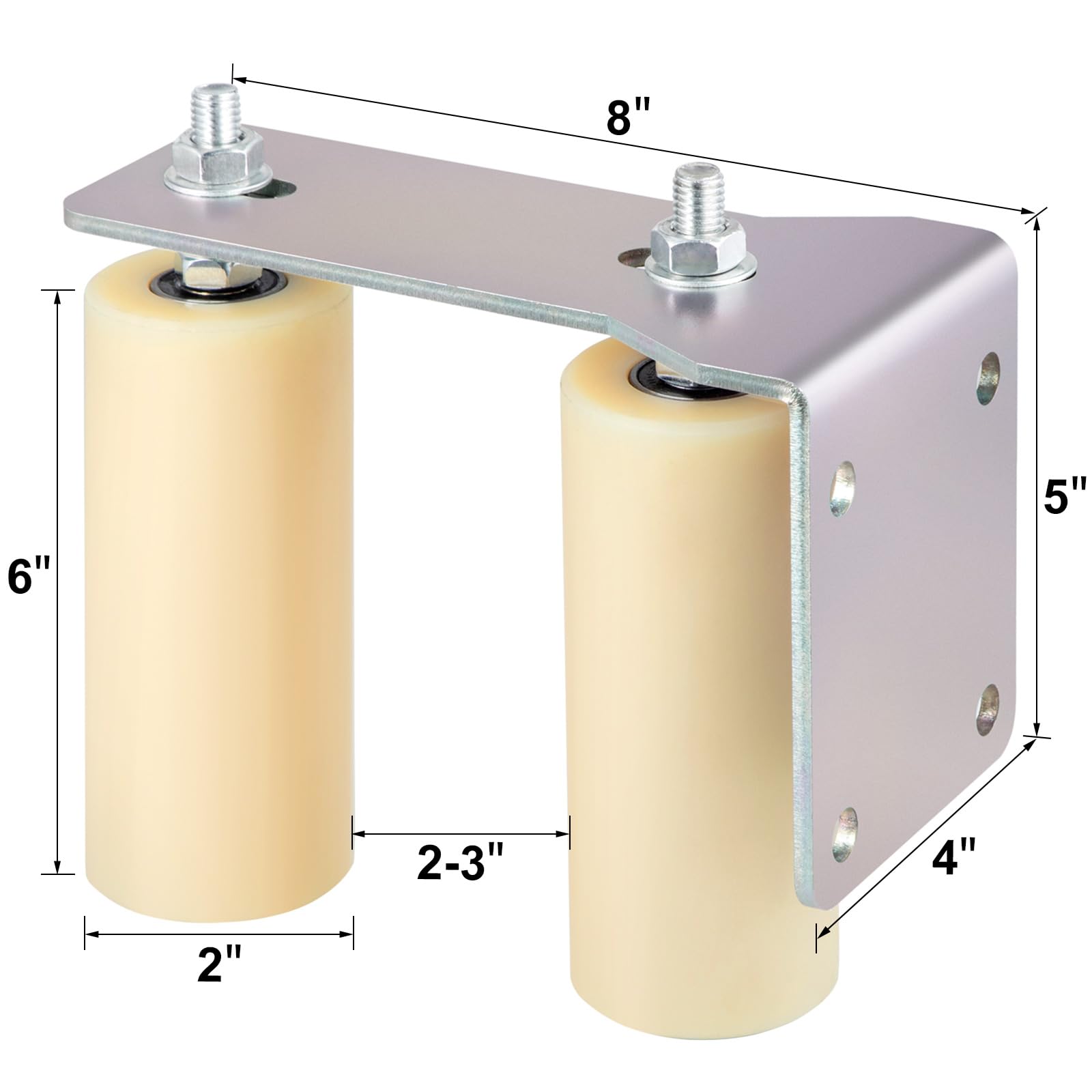 HomiShare Gate Roller Guide, 6" White Nylon Roller Sliding Gate, Heavy ...