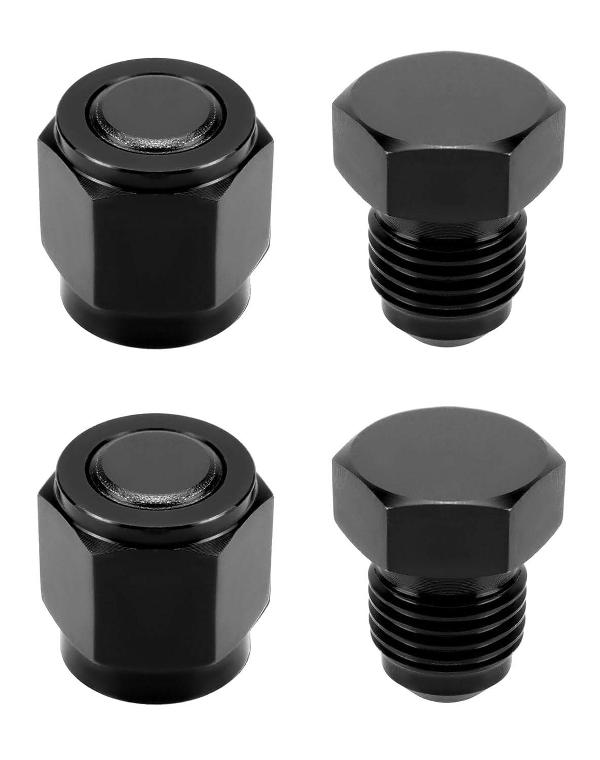 QWORK Stainless Steel Threaded Pipe Fitting and 6AN Flare Cap Block off ...