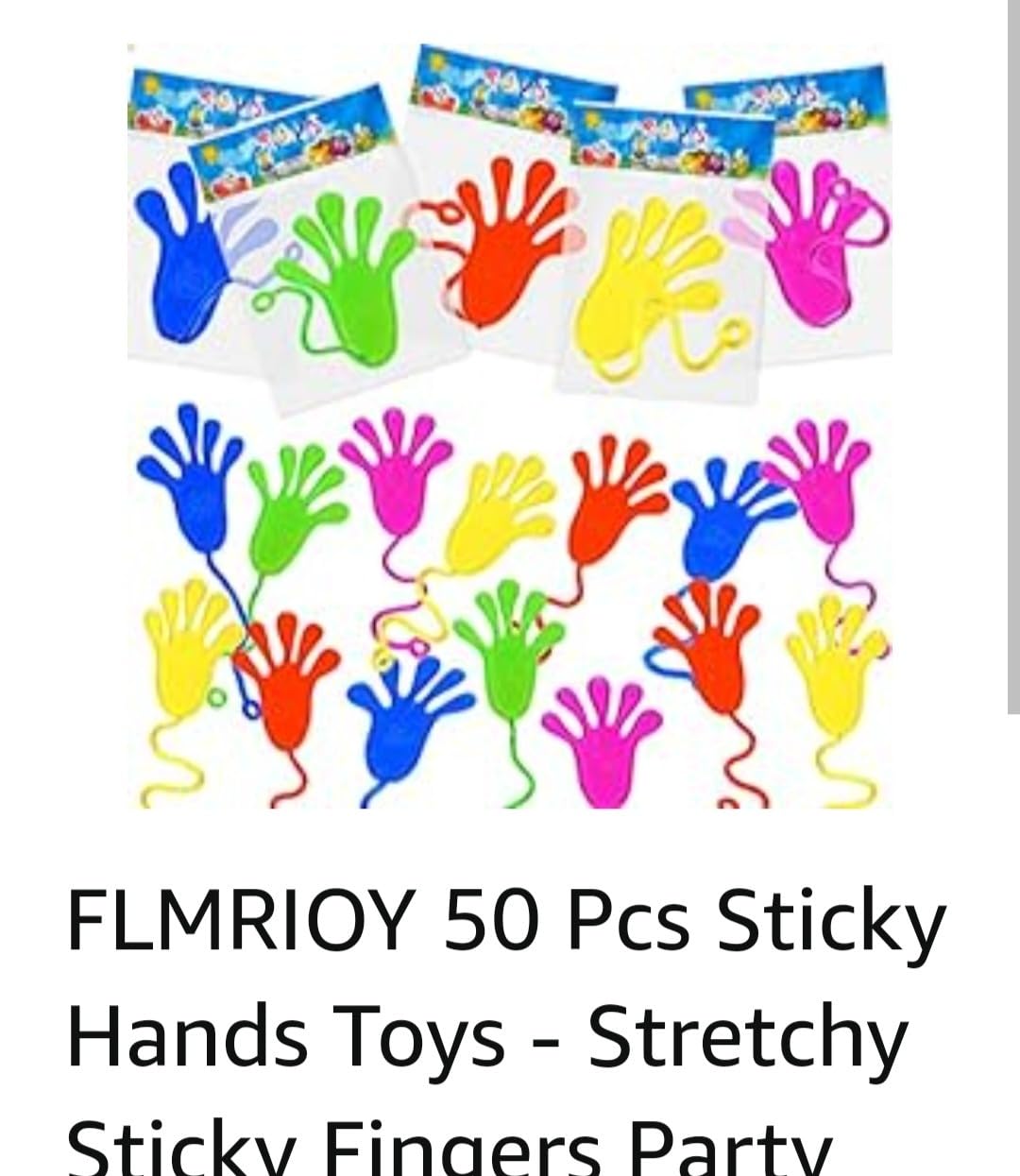 Amazon.com: FLMRIOY 50 Pcs Sticky Hands Toys - Stretchy Sticky Fingers ...