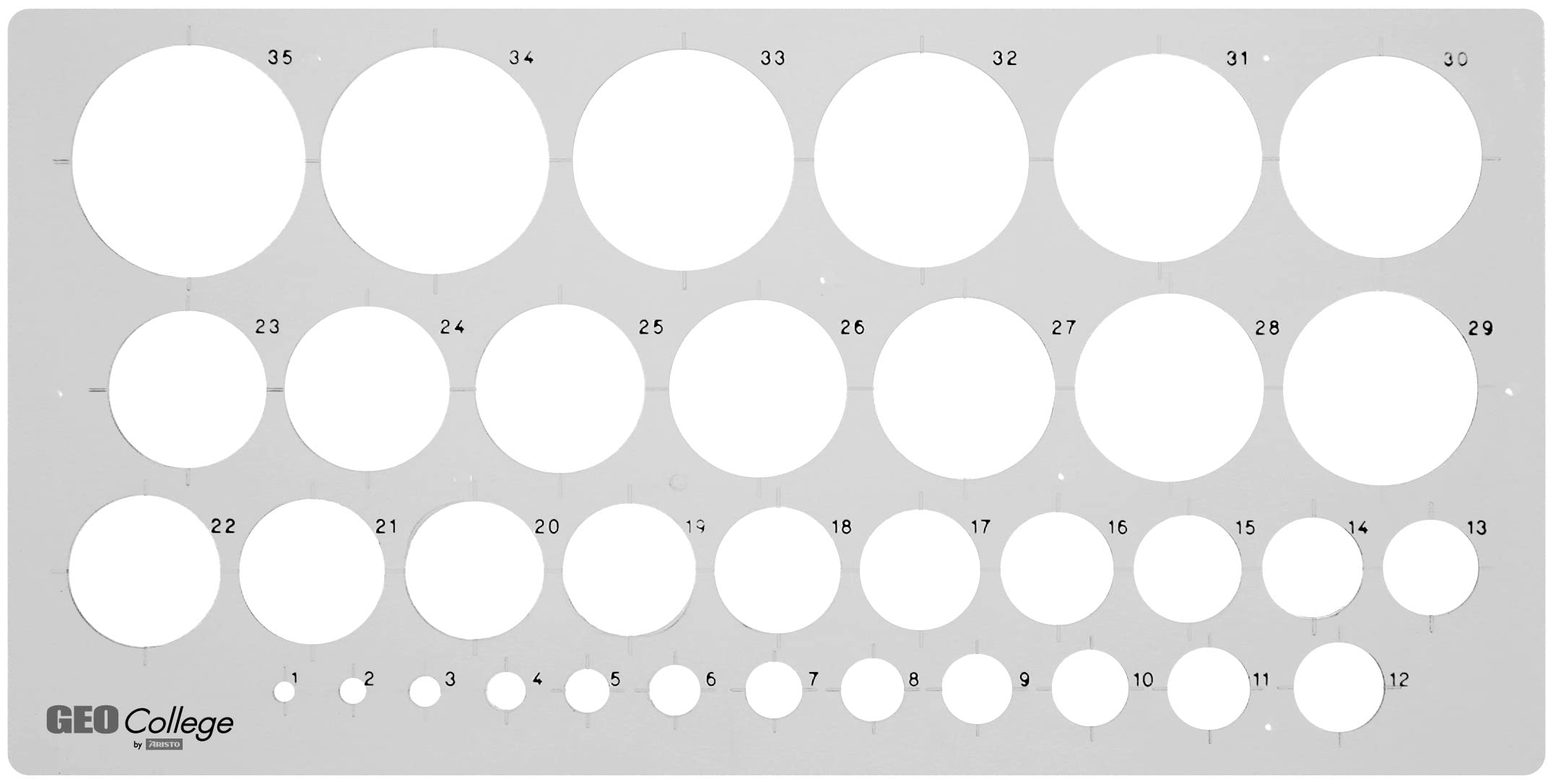Aristo Geo College AH23319 School Circle Template (35 Circles, Diameter ...