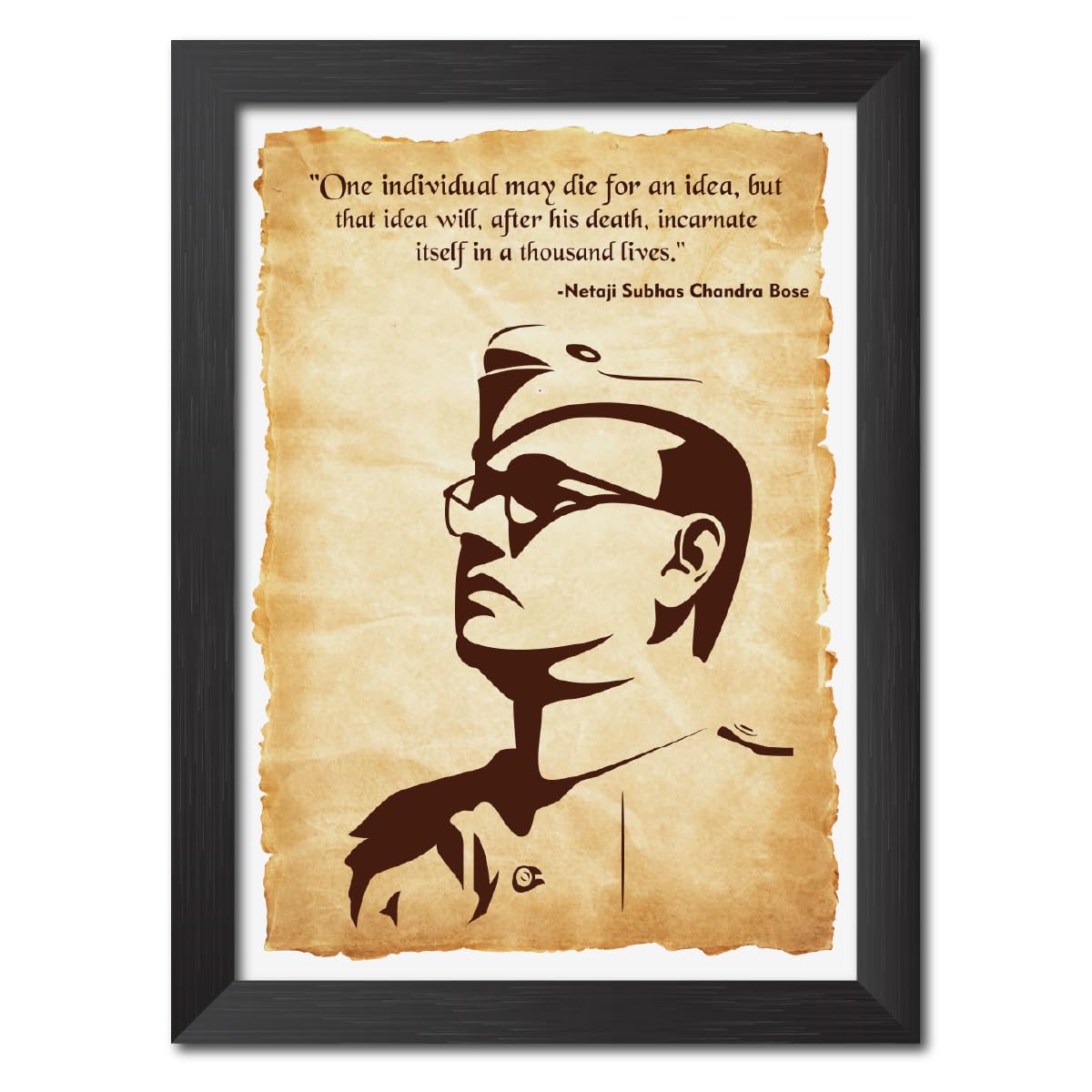 TenorArts Netaji Subhas Chandra Bose Portrait Drawing Poster ...
