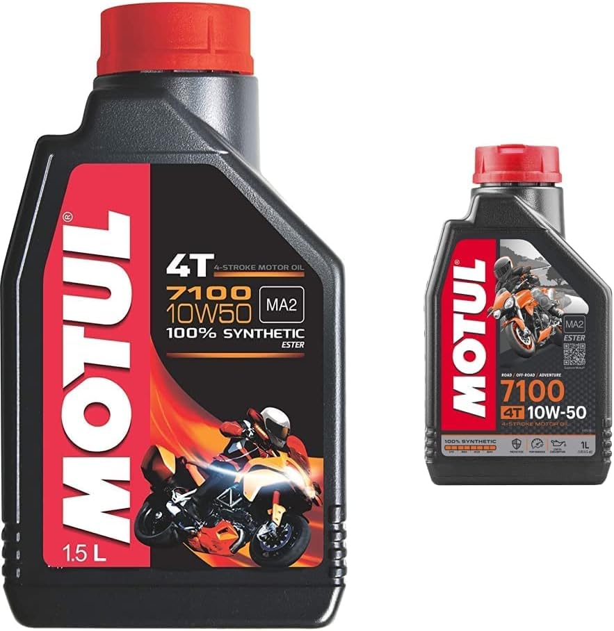 Motul 7100 4T 10w50 ( 1.5L + 1L = 2.5L ) API SN 100% Synthetic, Ester ...
