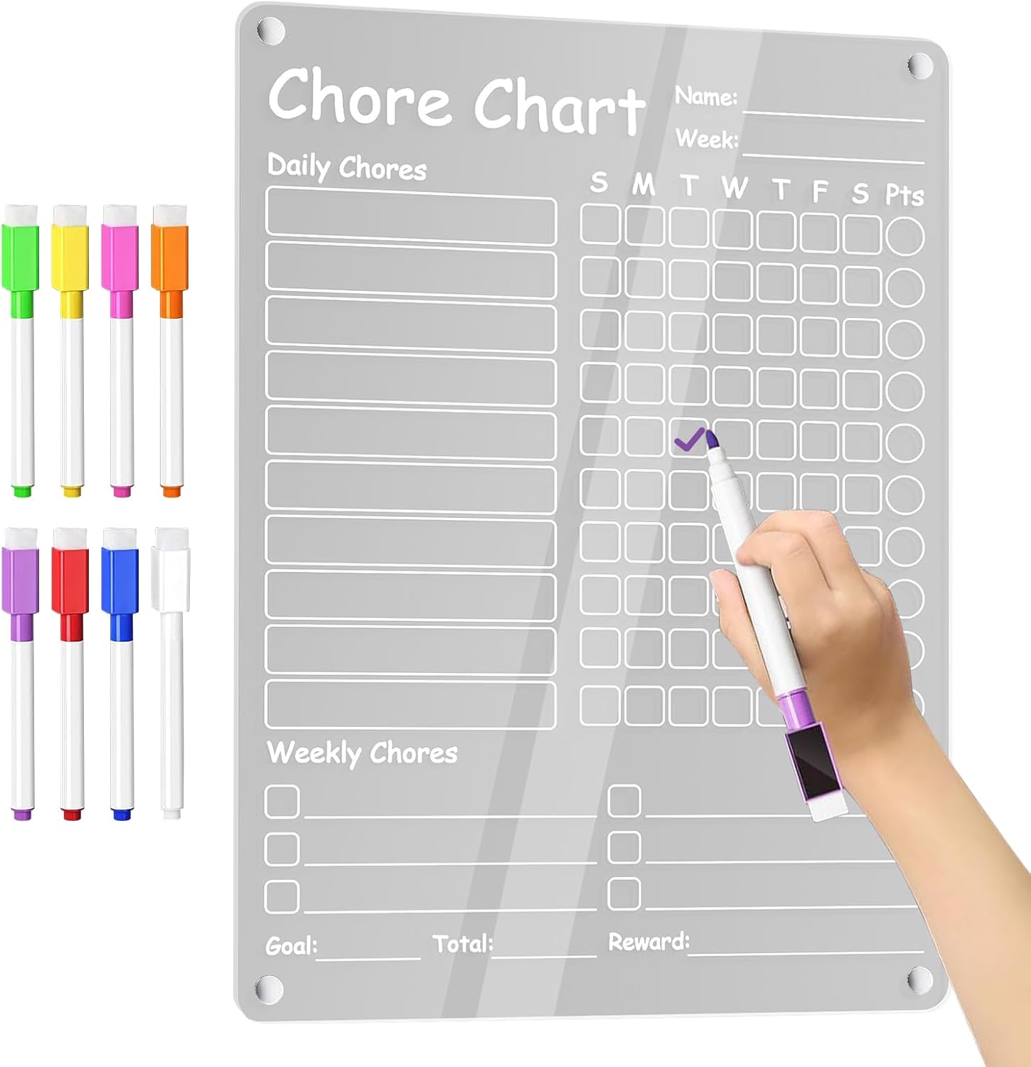 Household Tasks Chart - Daily and Weekly Rewards and Responsibilities ...