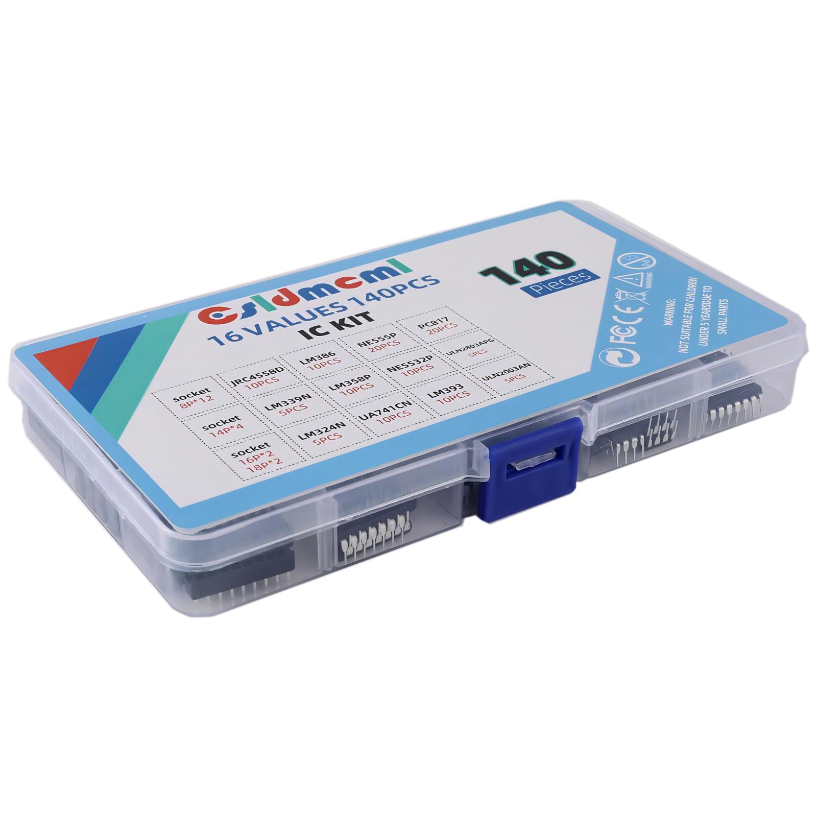 Snapklik.com : Csldmcml 16 Values 140 Pcs IC Assortment Kit - LM324 ...