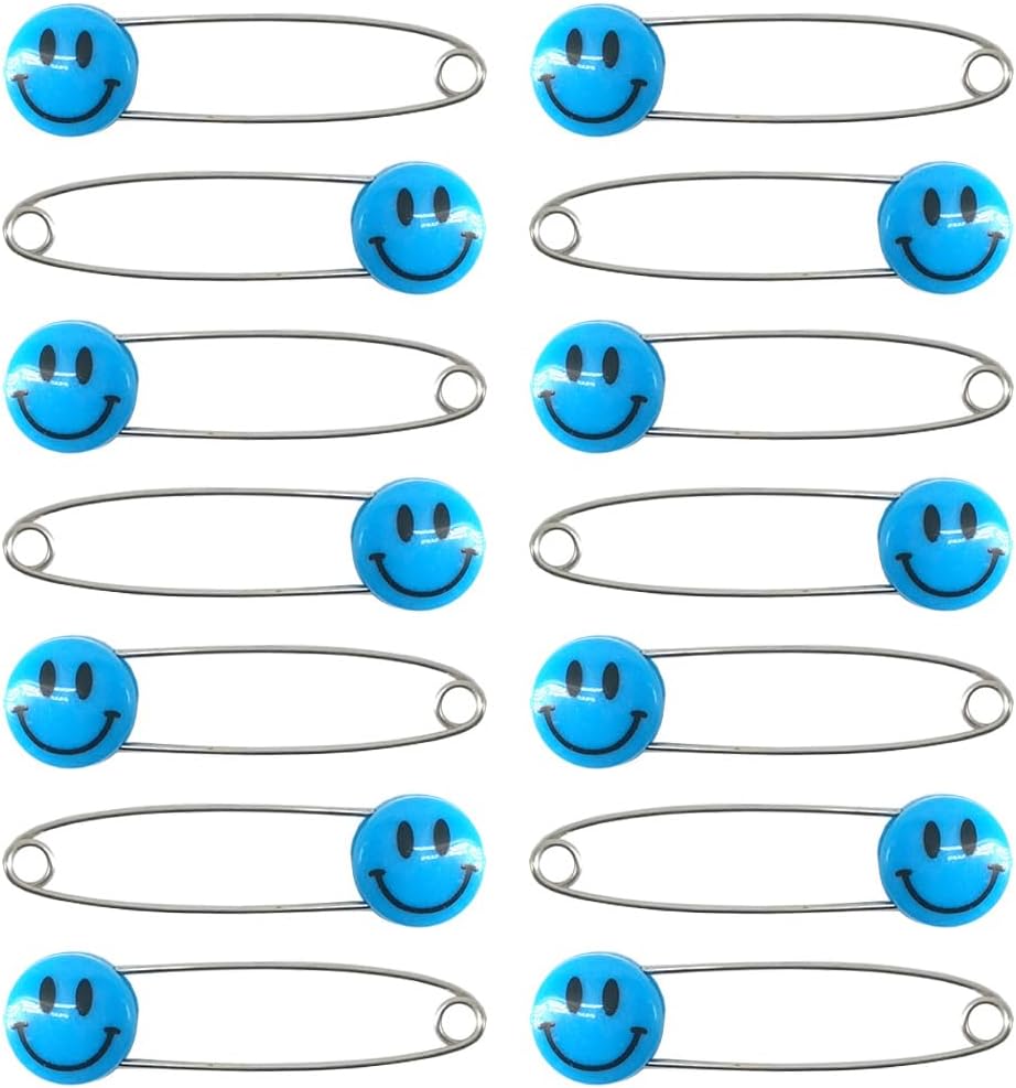 Amazon.com: Ruidee 30 Pcs Diaper Pins Cute Smile Face Nappy Pins ...