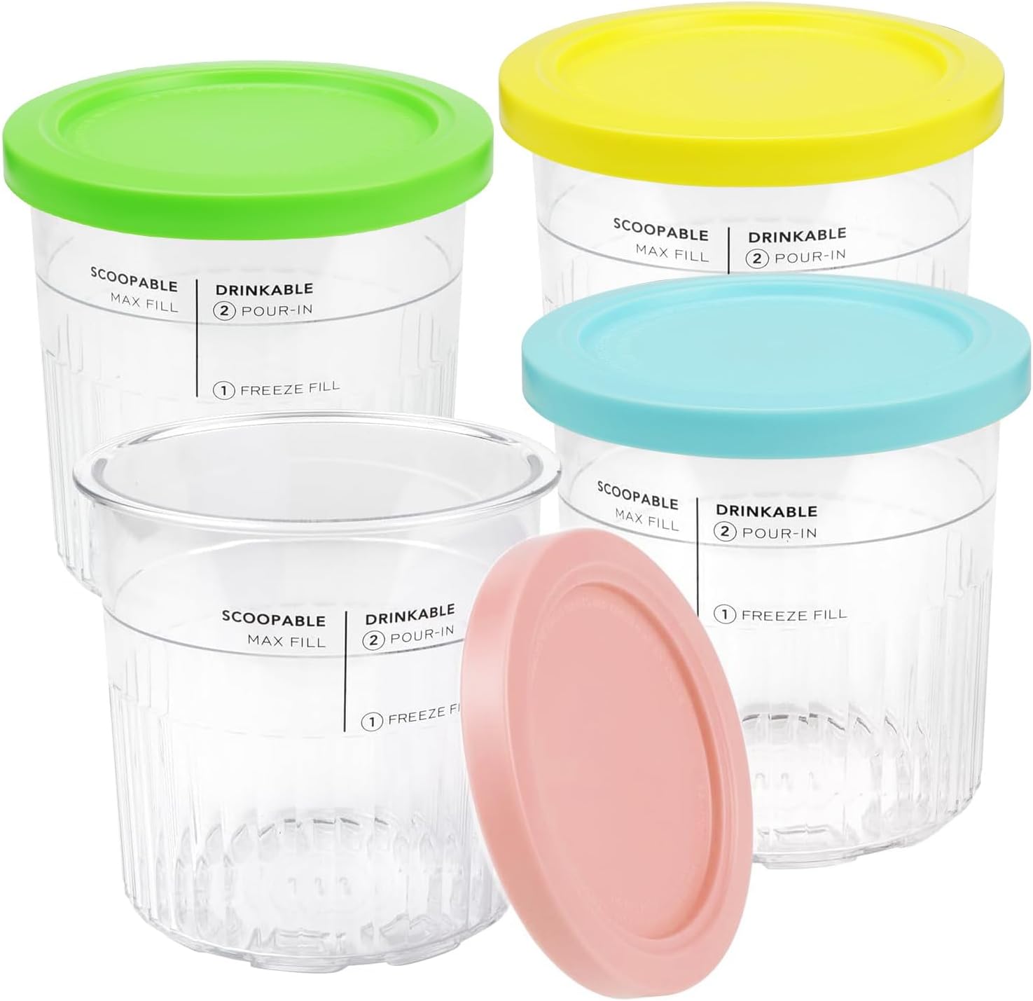 Amazon.com: PRIMAFIRM Ninja Creami Pints and Lids 4 Pack, Ninja Creami ...