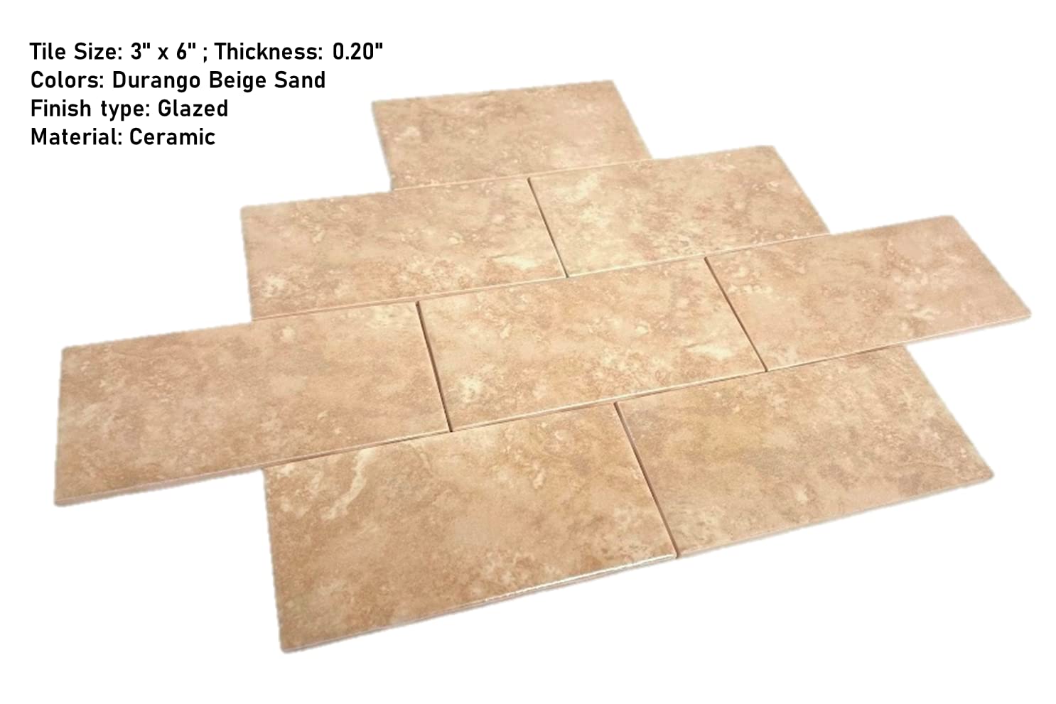 Durango Tile Backsplash Mediterranean Durango Sand 3x6 Travertine