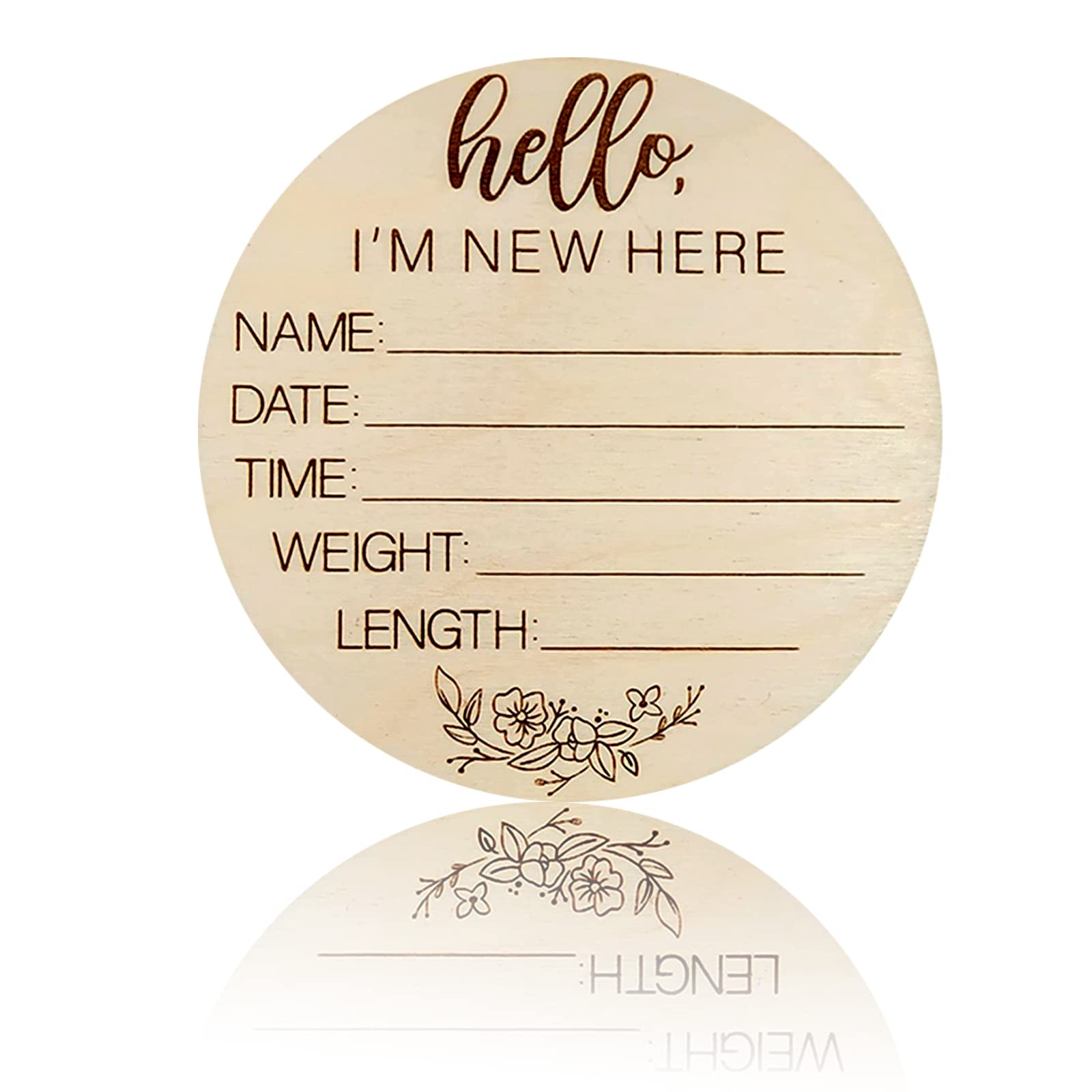 Buy Wooden Baby Announcement Sign, Hello World Baby Newborn Birth Name ...