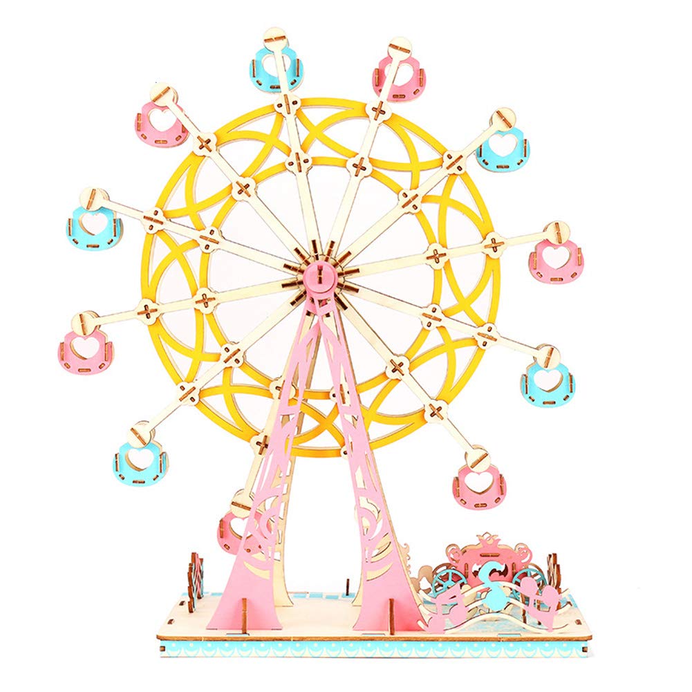 3D Ferris Wheel Puzzle Toy, Wooden Ferris Wheel Puzzle Toy DIY Manual ...